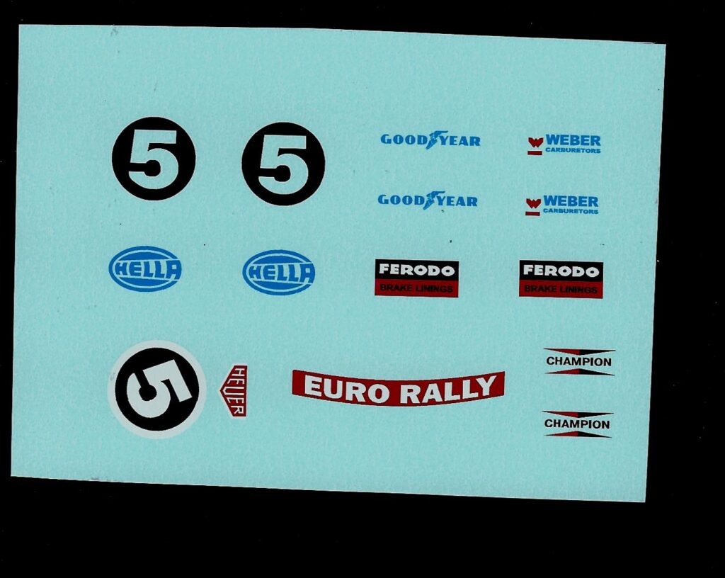 Corgi 291 Mercedes-Benz 240D Rally Car - Black Square Decals