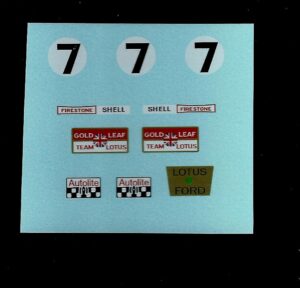 Dinky 225 Lotus F1 Racing Car - Black Square Decals