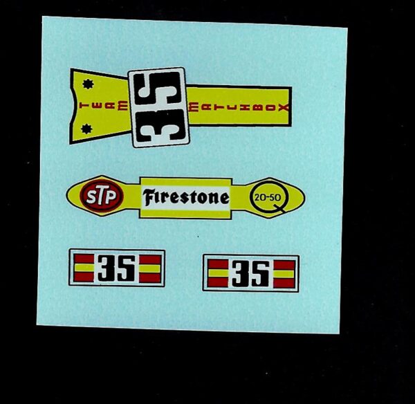 Matchbox K35a Lightning Racing Car - Red sides - Black Square Decals